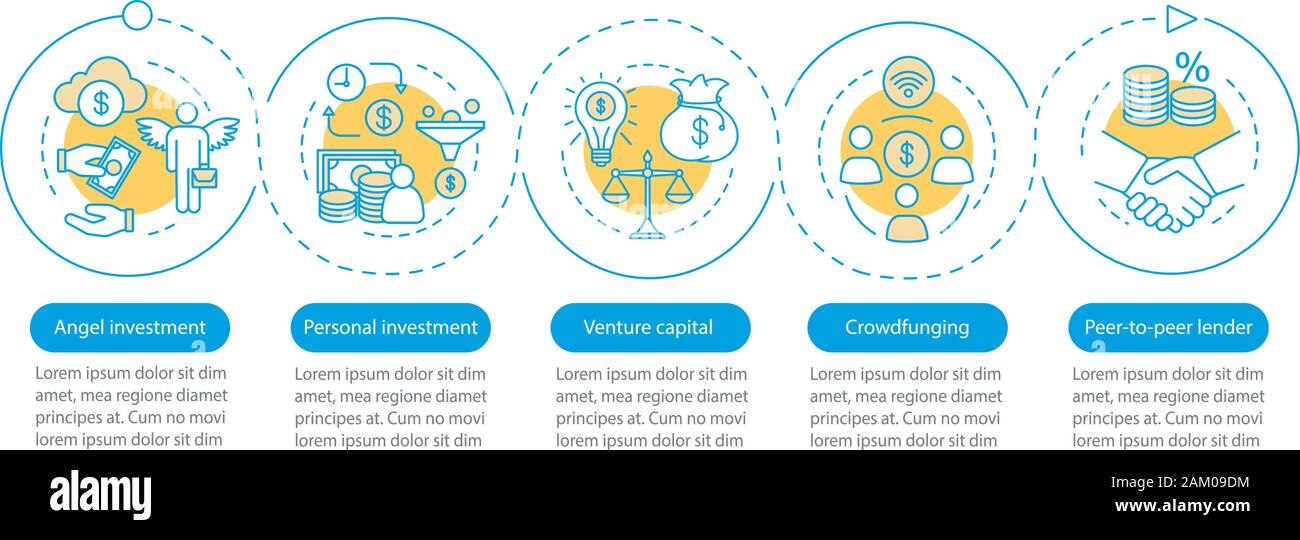 Startup investment vector infographic template. Business presentation design elements. Data ...