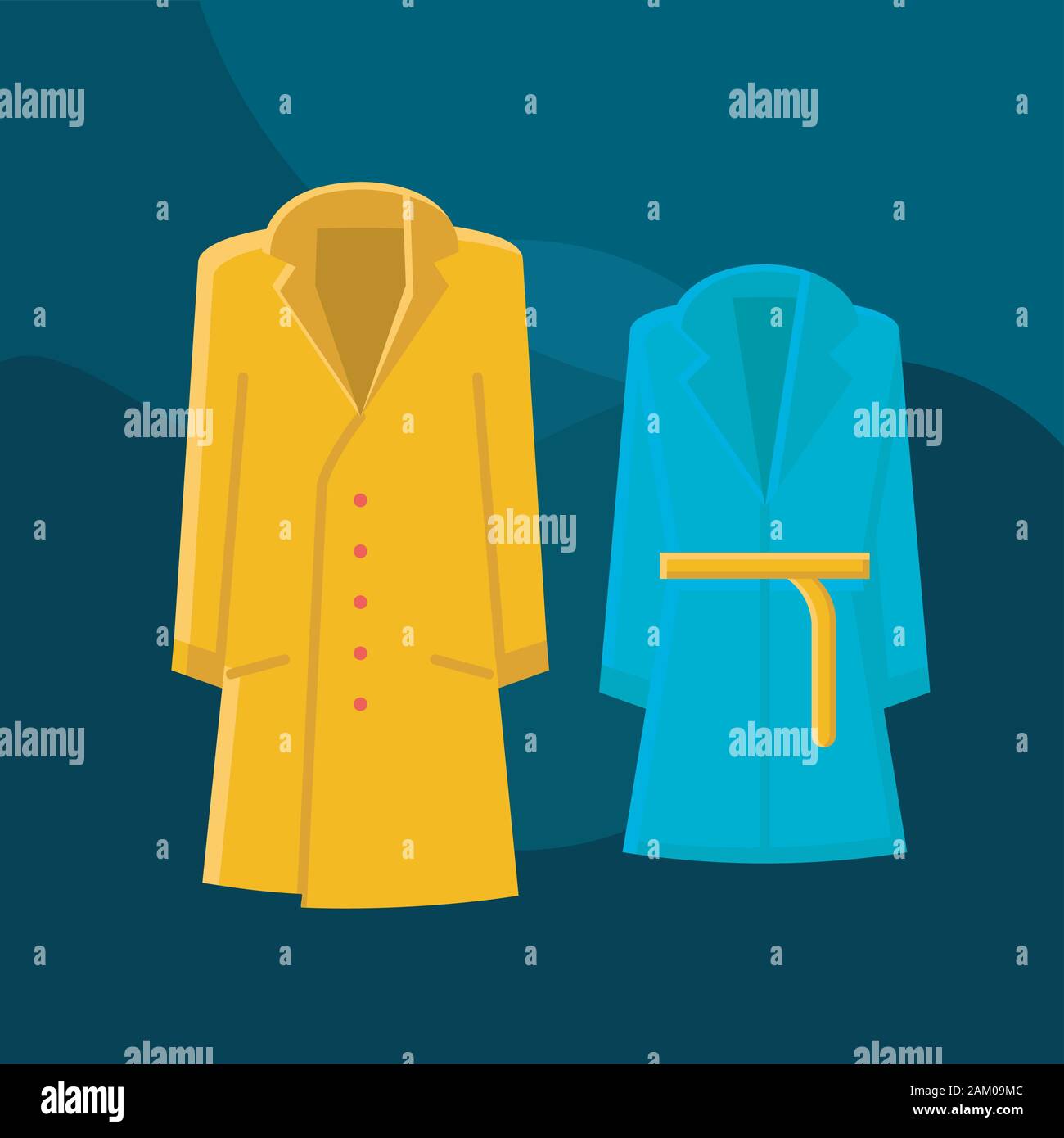 Coats fashion flat concept vector icon. Autumn fashion idea cartoon ...