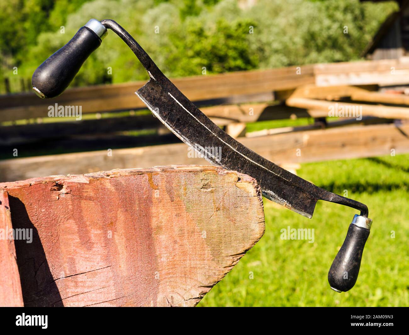 Carpenters scraper waiting to be picked up and used Stock Photo - Alamy