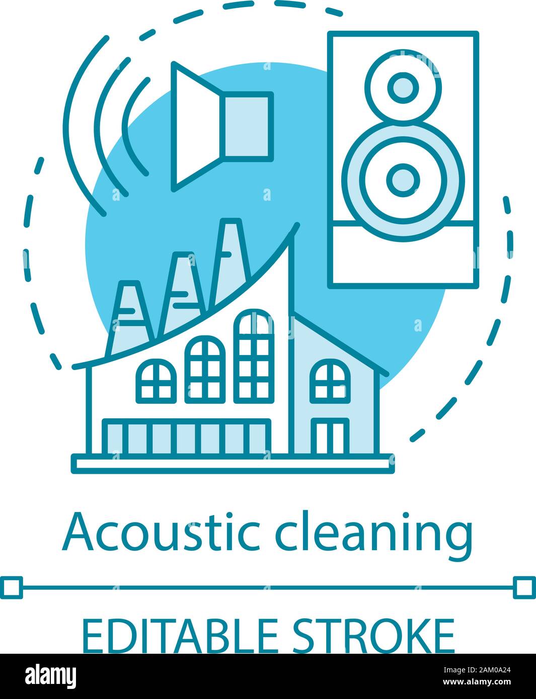 Acoustic cleaning concept icon. Maintenance method idea thin line ...