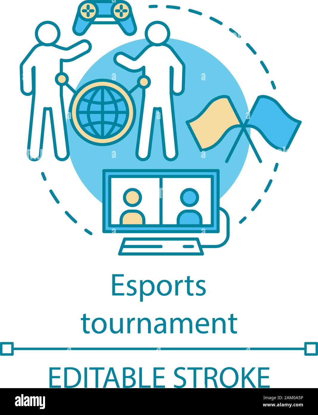 Esports tournament concept icon. Competition for two gamers ...