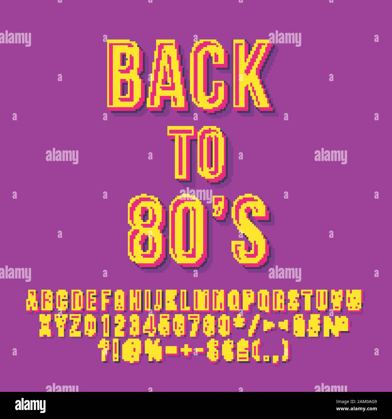 Back to 80s 3d vector lettering. Retro bold font. Pop art stylized text ...