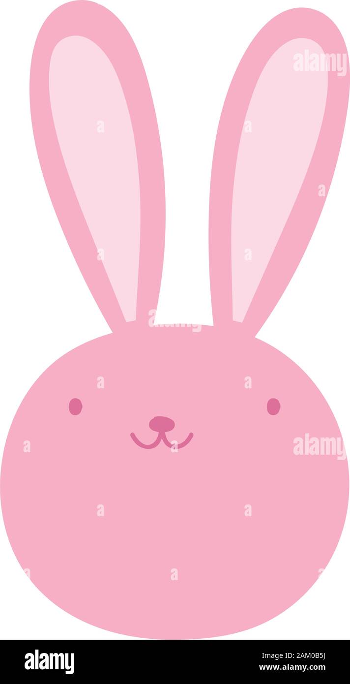 cute rabbit face adorable cartoon character icon vector illustration ...