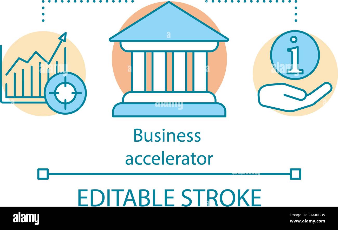 Business accelerator concept icon. Loan program. Training and investing ...