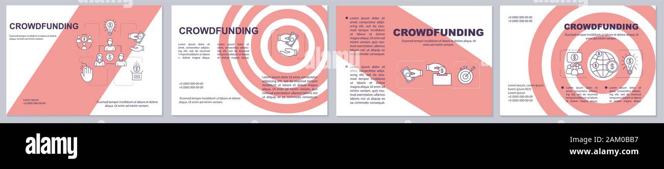 Crowdfunding brochure template layout. Online financing campaign. Flyer ...