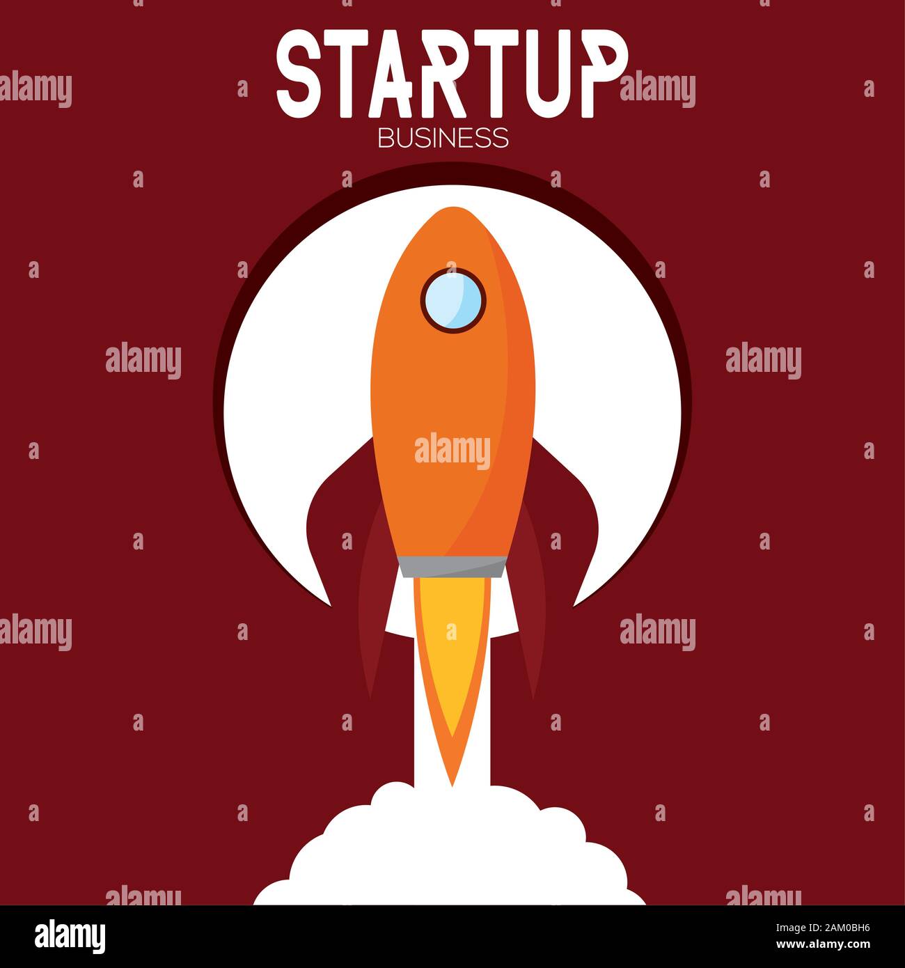 Startup poster with a rocket - Vector illustration design Stock Vector ...