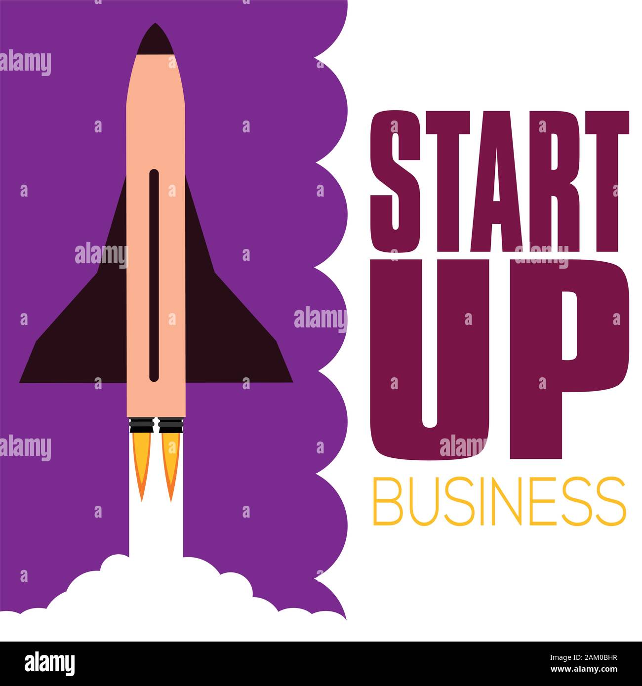 Startup poster with a rocket - Vector illustration design Stock Vector ...