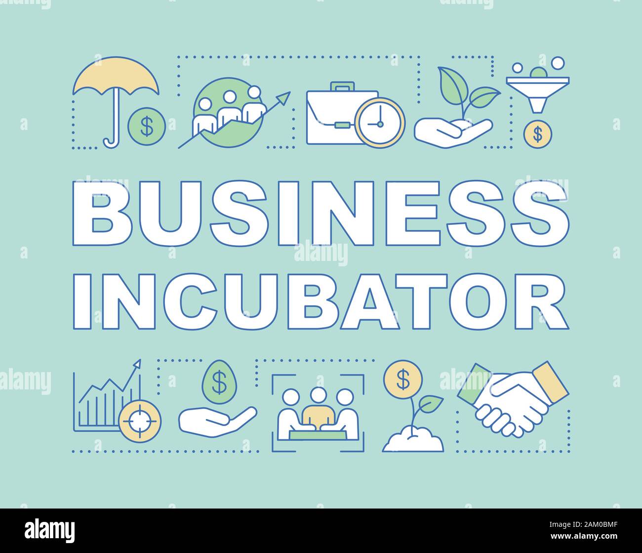 Business incubator word concepts banner. Startup care. Venture ...