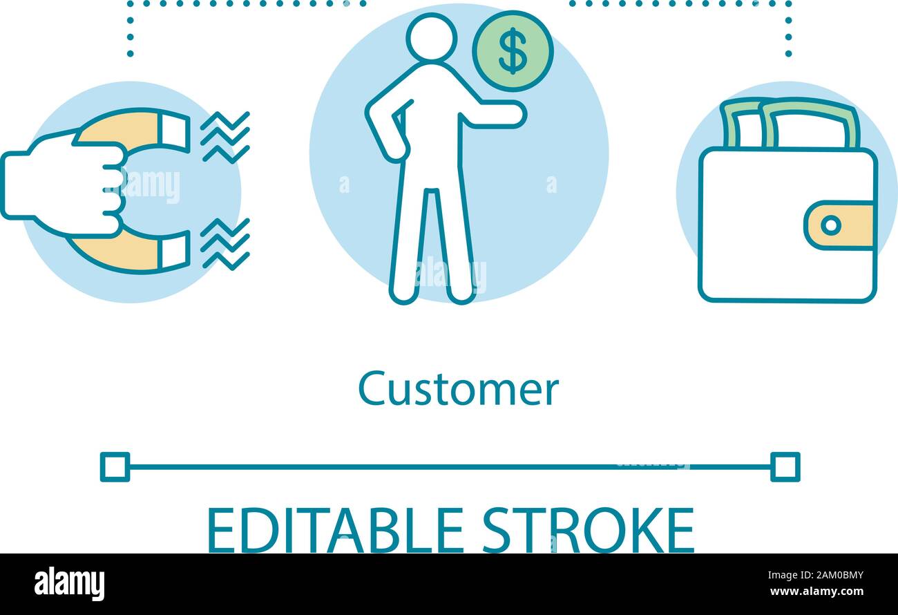 Customer concept icon. Product target audience. Fight for buyer ...