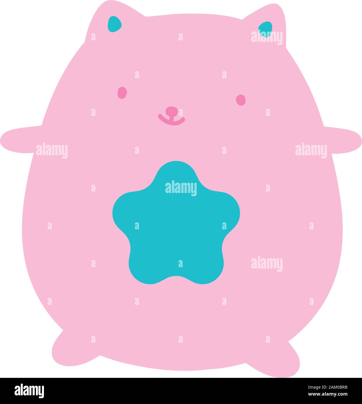 cute pink cat cartoon with star decoration vector illustration Stock ...