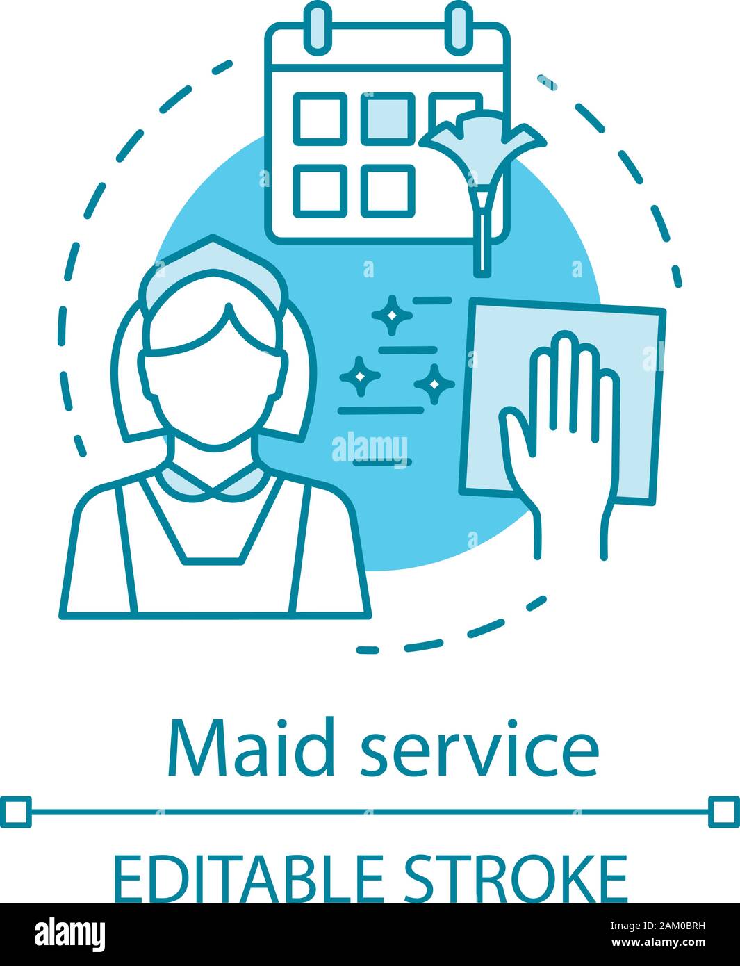 Maid service concept icon. House service idea thin line illustration ...