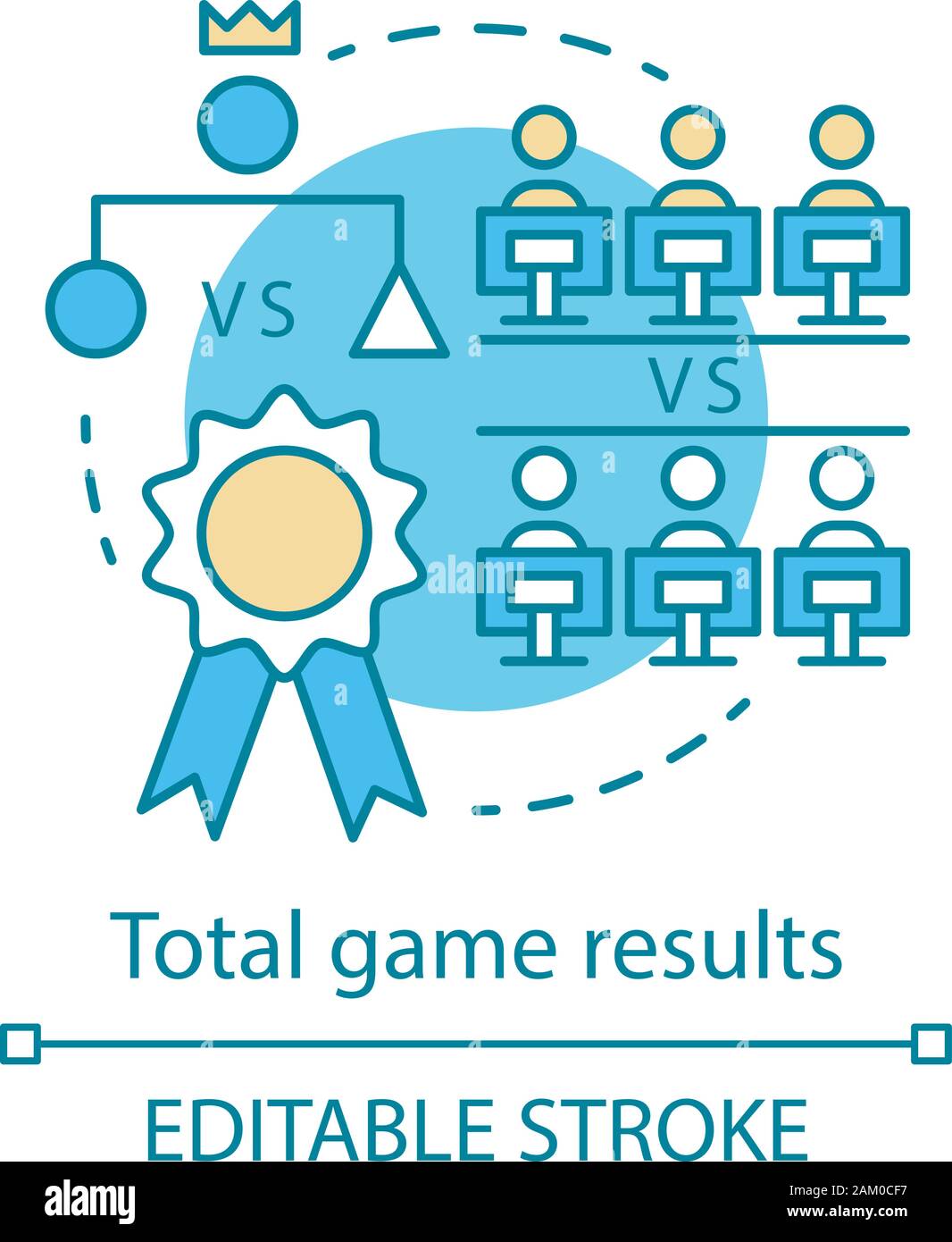 Total game result concept icon. Esports championship. Team competition ...