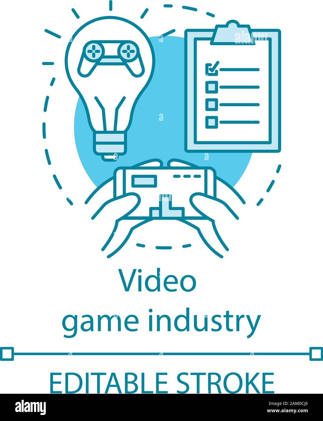 Video game industry concept icon. Play on phone. Testing software ...