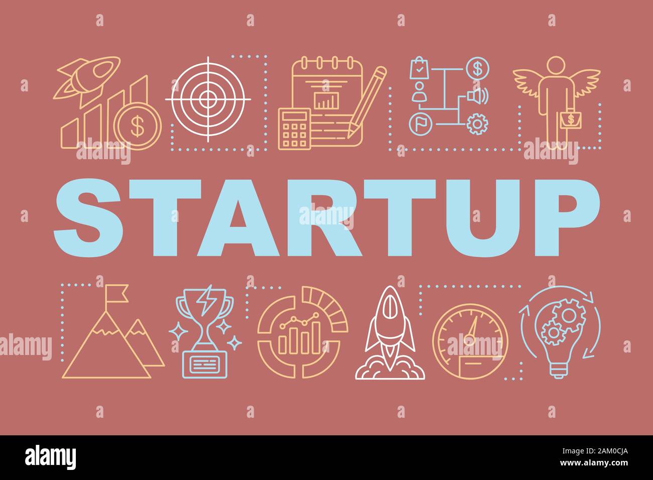 Startup word concepts banner. Start project. Successful business ...