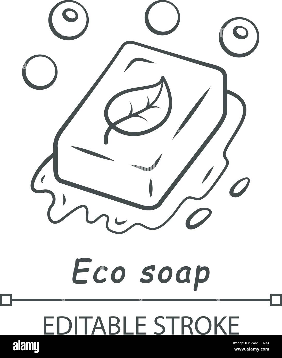 Eco soap linear icon. Handmade, natural washing soap. Organic cleaning ...