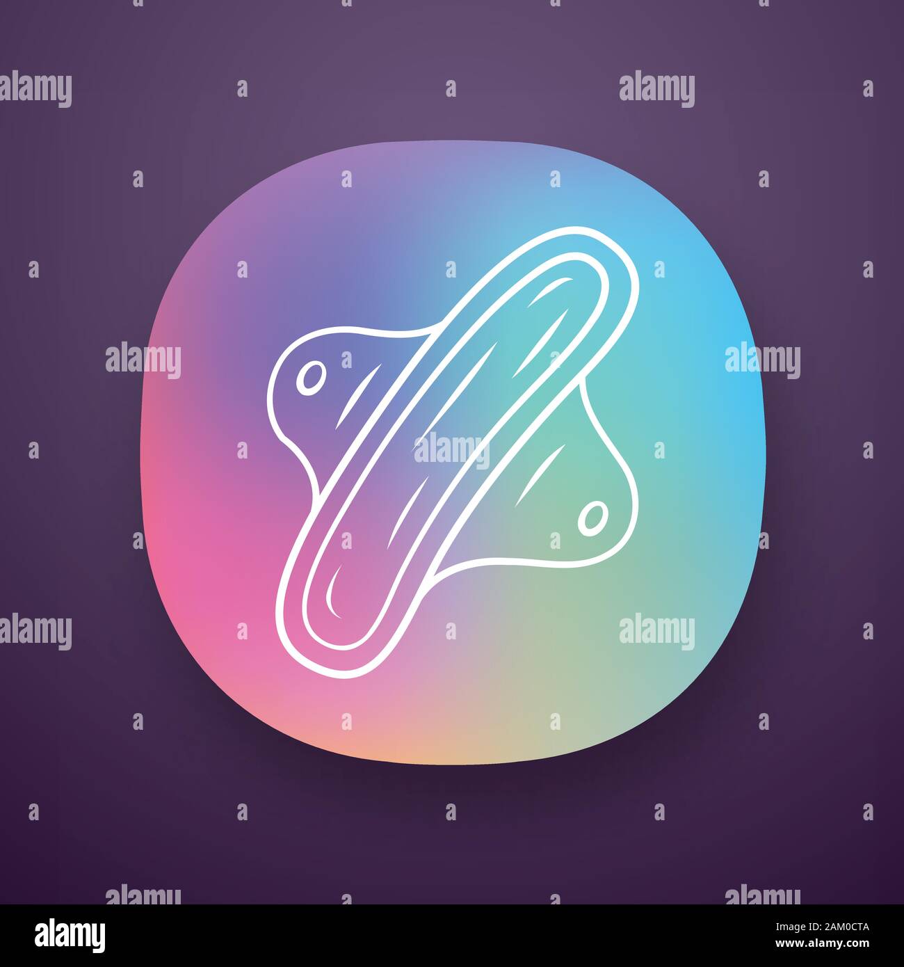 Cloth pads app icon. Eco friendly, washable menstrual pad. Period ...