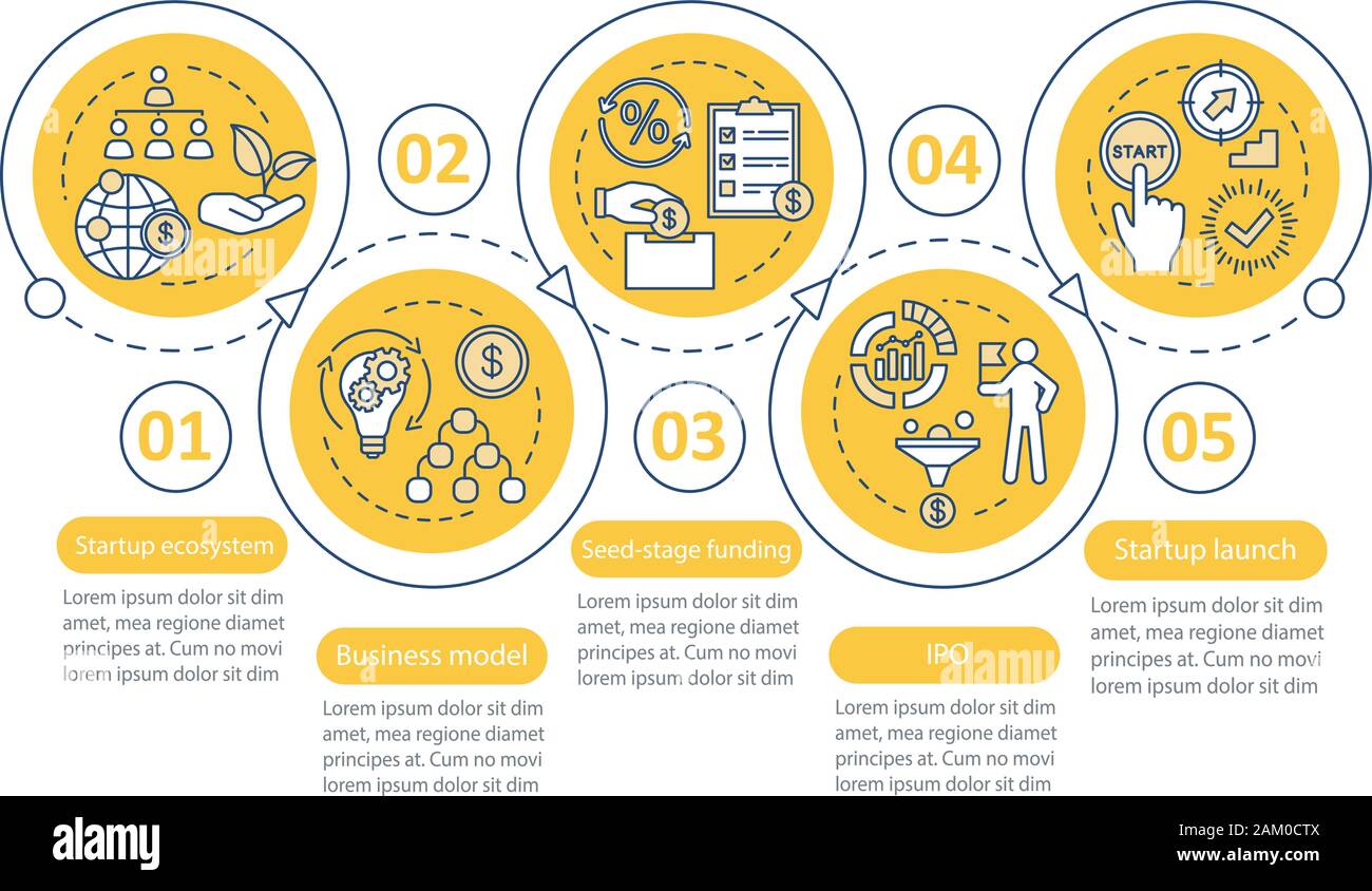 Startup vector infographic template. Launch project. Business ...