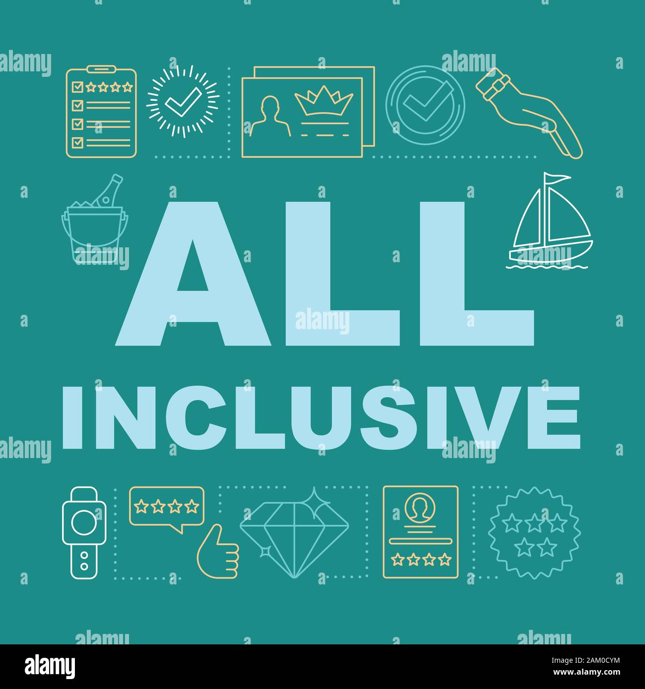 All inclusive word concepts banner. Travel agency premium offer ...