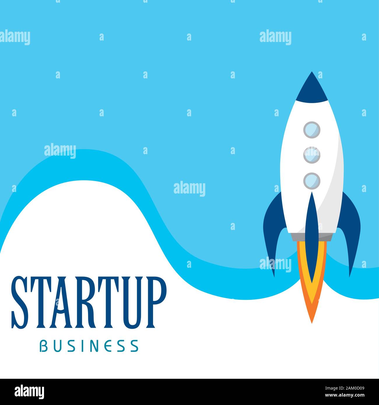 Startup poster with a rocket - Vector illustration design Stock Vector ...