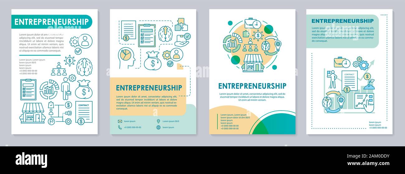 Entrepreneurship brochure template layout. Running business. Flyer ...