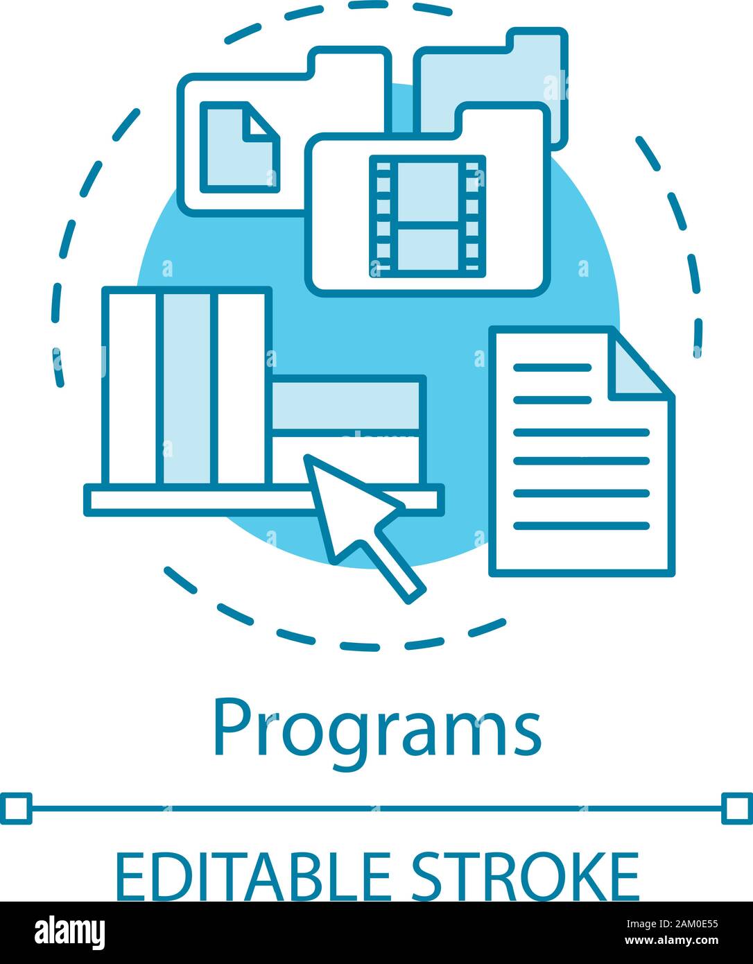 Programs concept icon. Required computer file selection. Electronic ...