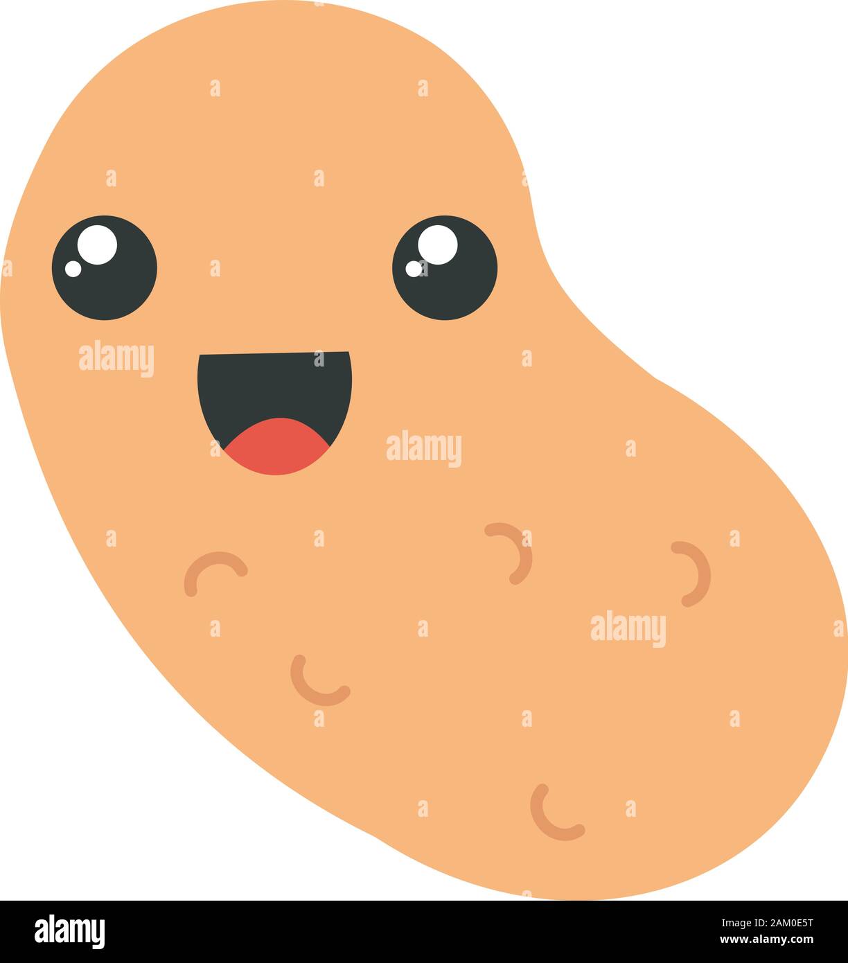 Potato cute kawaii flat design long shadow character. Happy vegetable ...