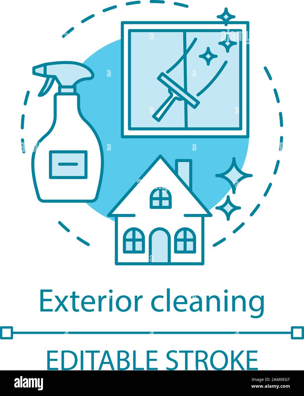 Exterior cleaning concept icon. Additional cleanup service idea thin ...