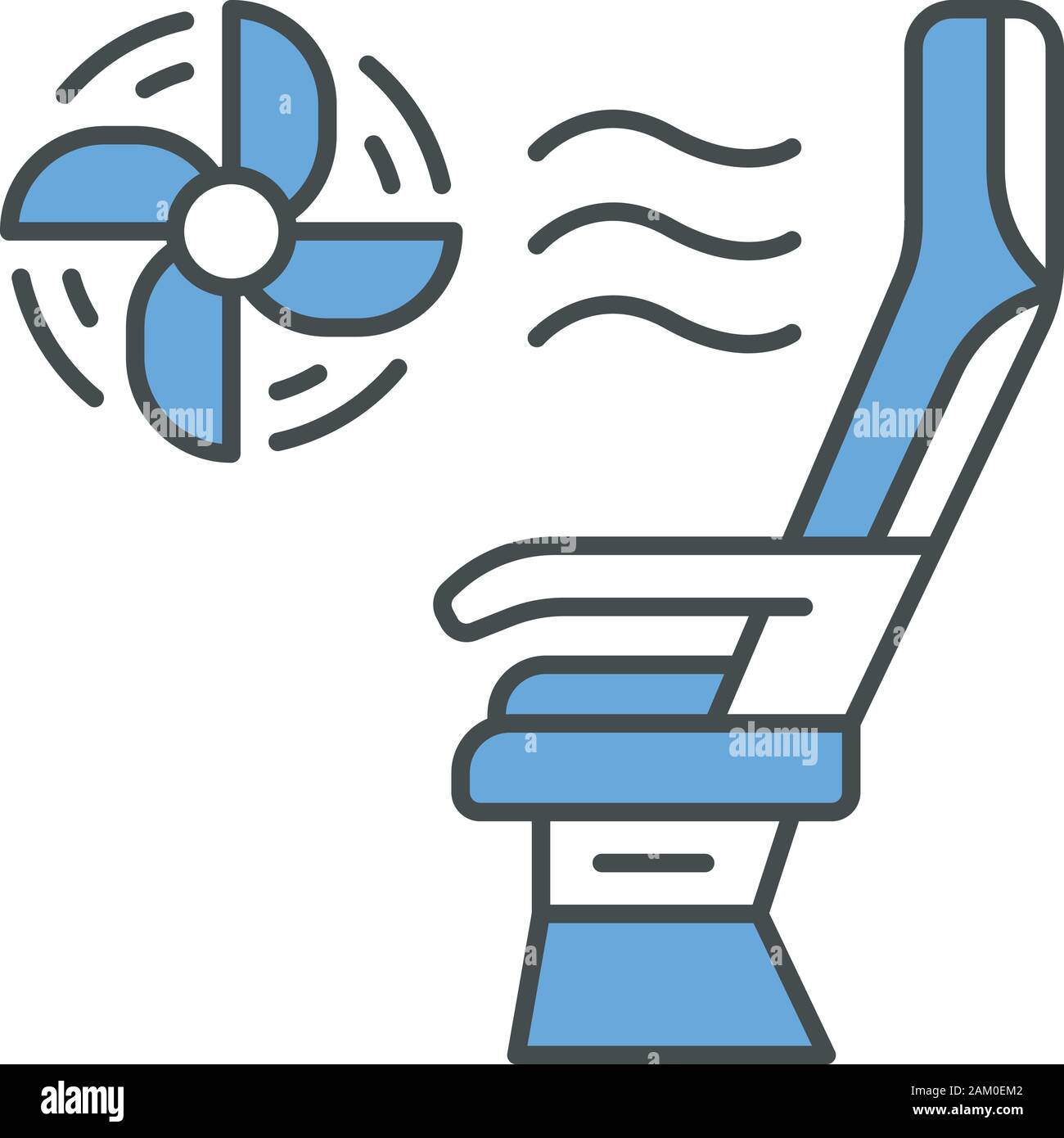Seat conditioner color icon. Airplane comfortable seating. Jet ...