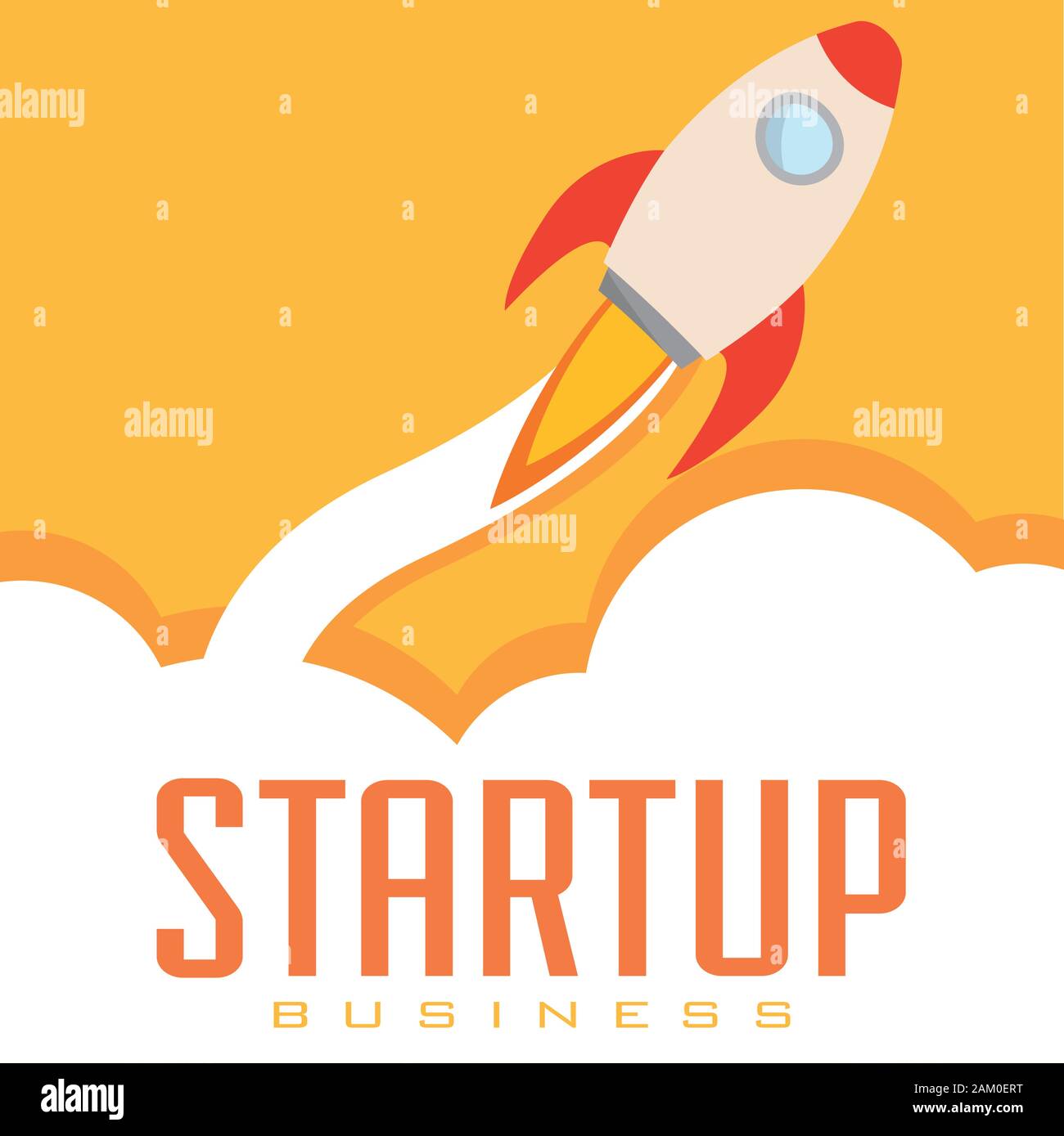 Startup poster with a rocket - Vector illustration design Stock Vector ...