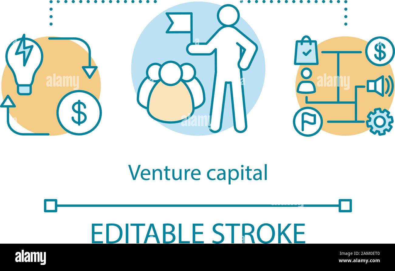 Venture capital concept icon. Startup funding, budgeting. Private ...