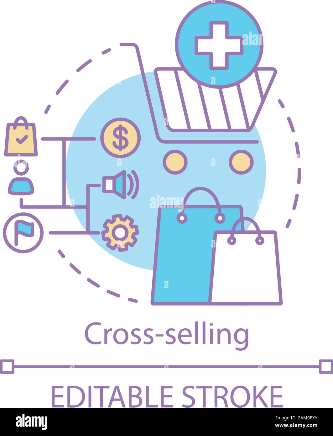 Cross-selling concept icon. Sale method idea thin line illustration ...
