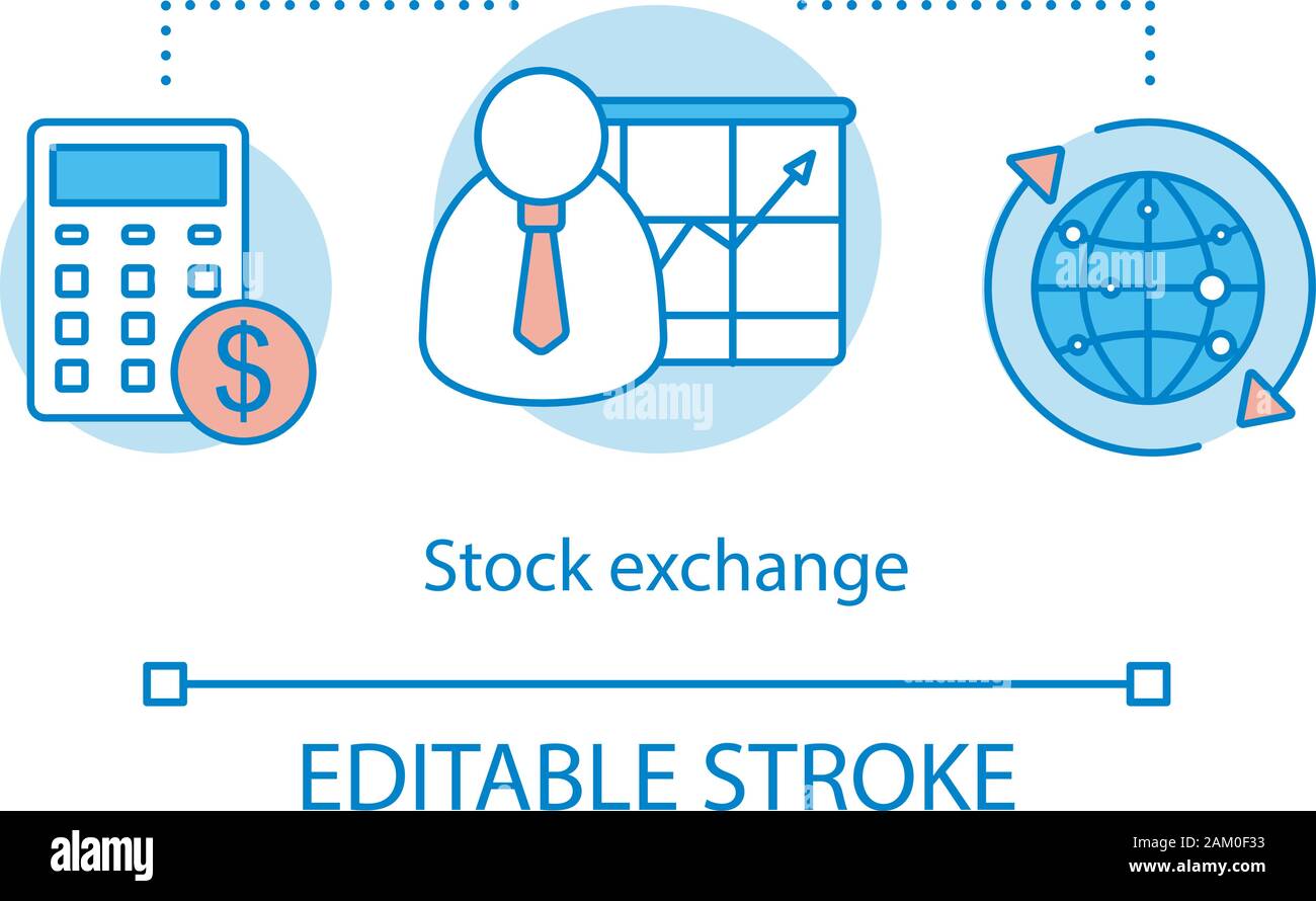 Stock exchange concept icon. Initial public offering. International ...
