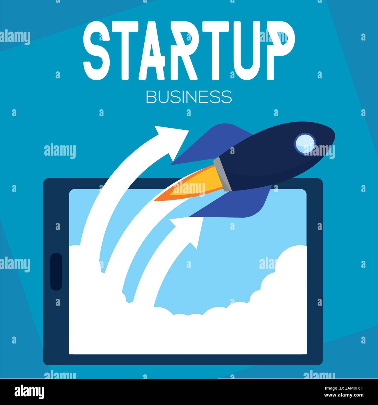 Startup poster with a rocket - Vector illustration design Stock Vector ...