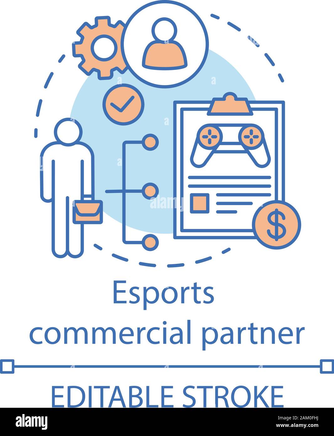 Esports commercial partner concept icon. Competitor contract. Gaming ...
