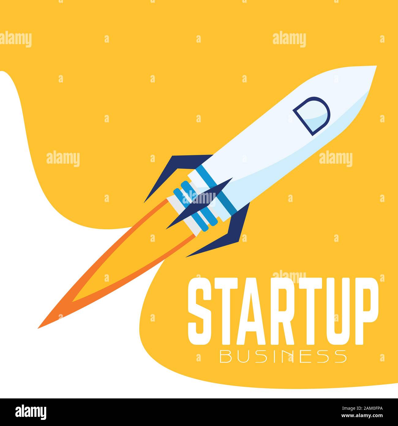 Startup poster with a rocket - Vector illustration design Stock Vector ...