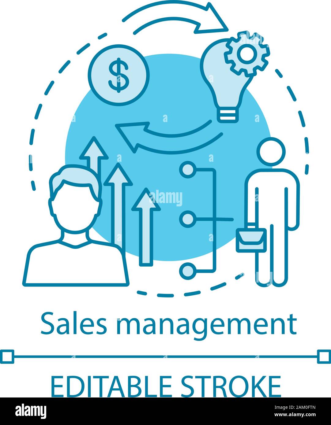 Sales Management Concept Icon Crm System Idea Thin Line Illustration