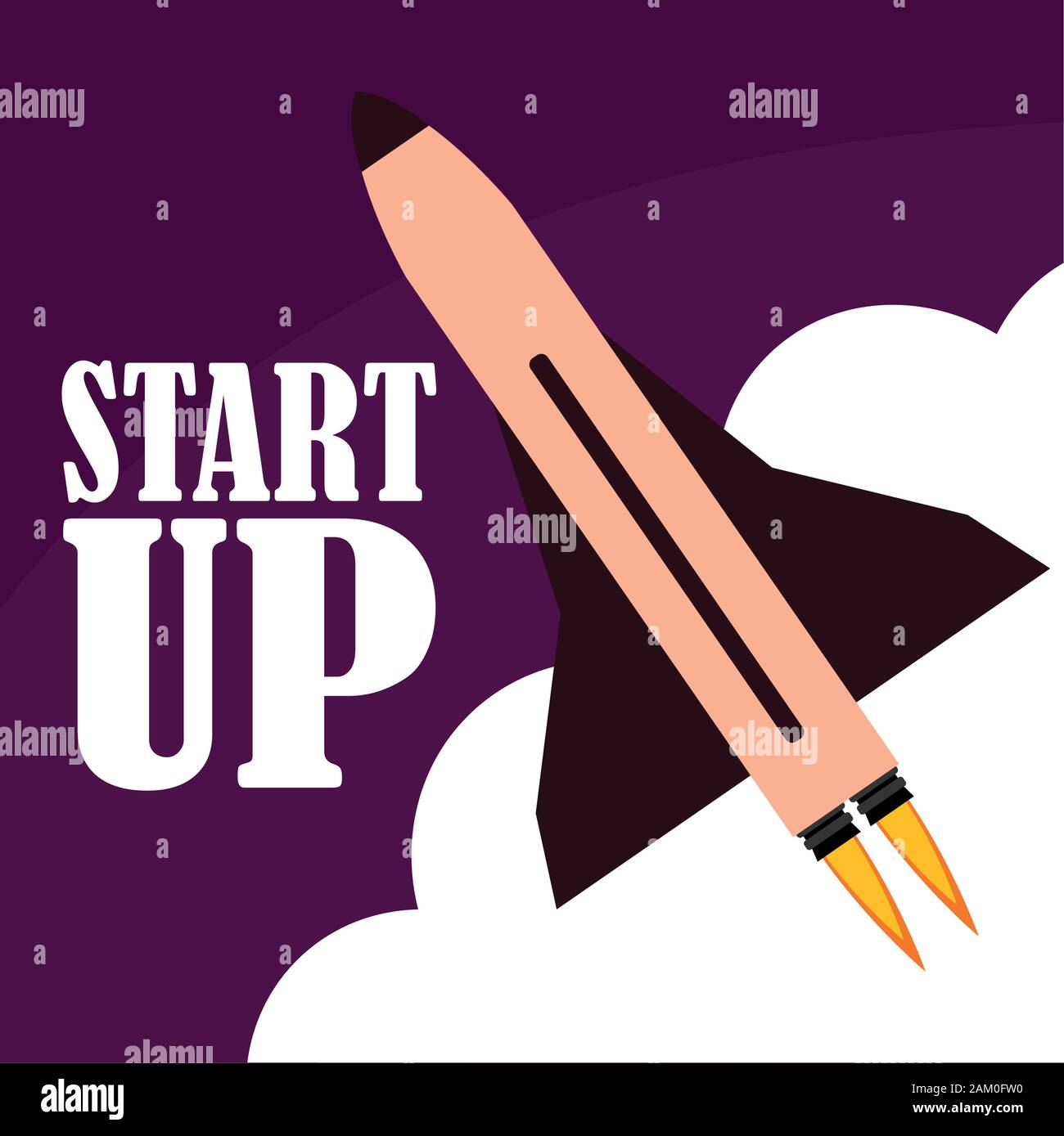 Startup poster with a rocket - Vector illustration design Stock Vector ...