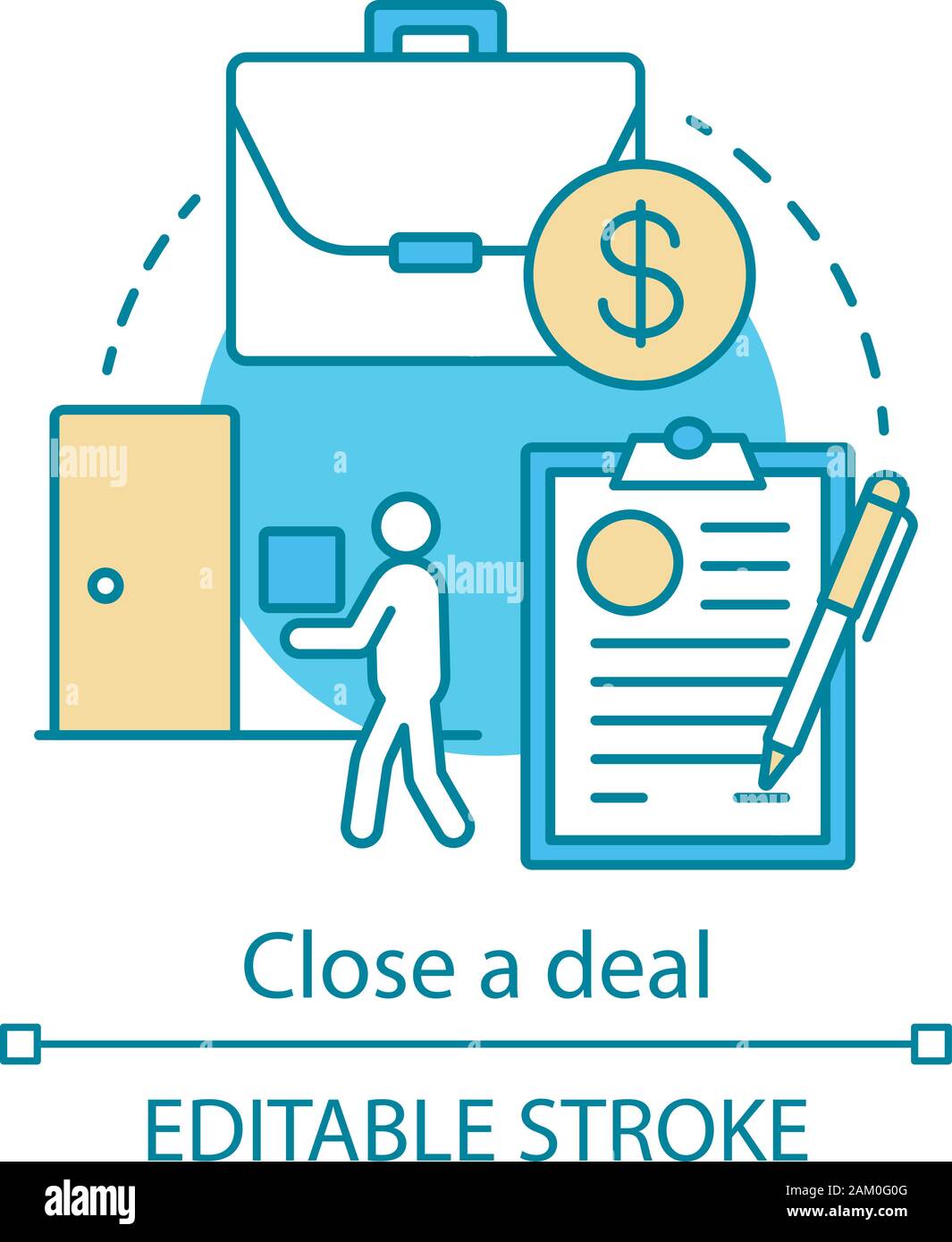 Close a deal concept icon. Transaction making idea thin line ...