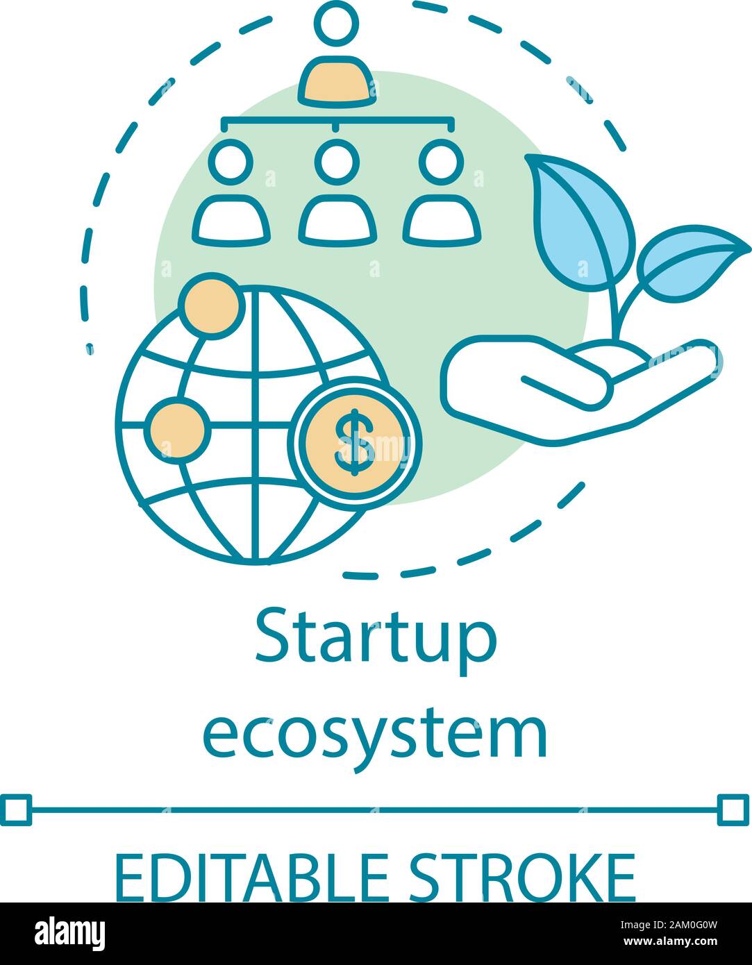 Startup ecosystem concept icon. Environmental organizations financing ...