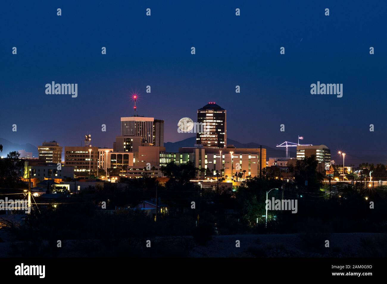 Full Moon Rise over Tucson,Az Stock Photo - Alamy