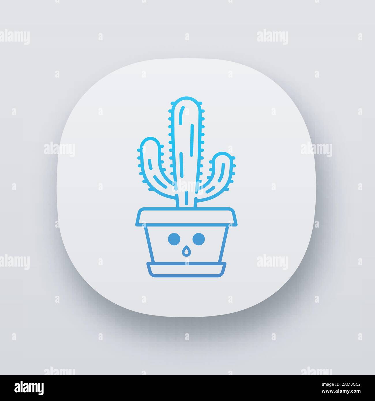 Elephant cactus app icon. Pachycereus with hushed face. Home cacti in ...