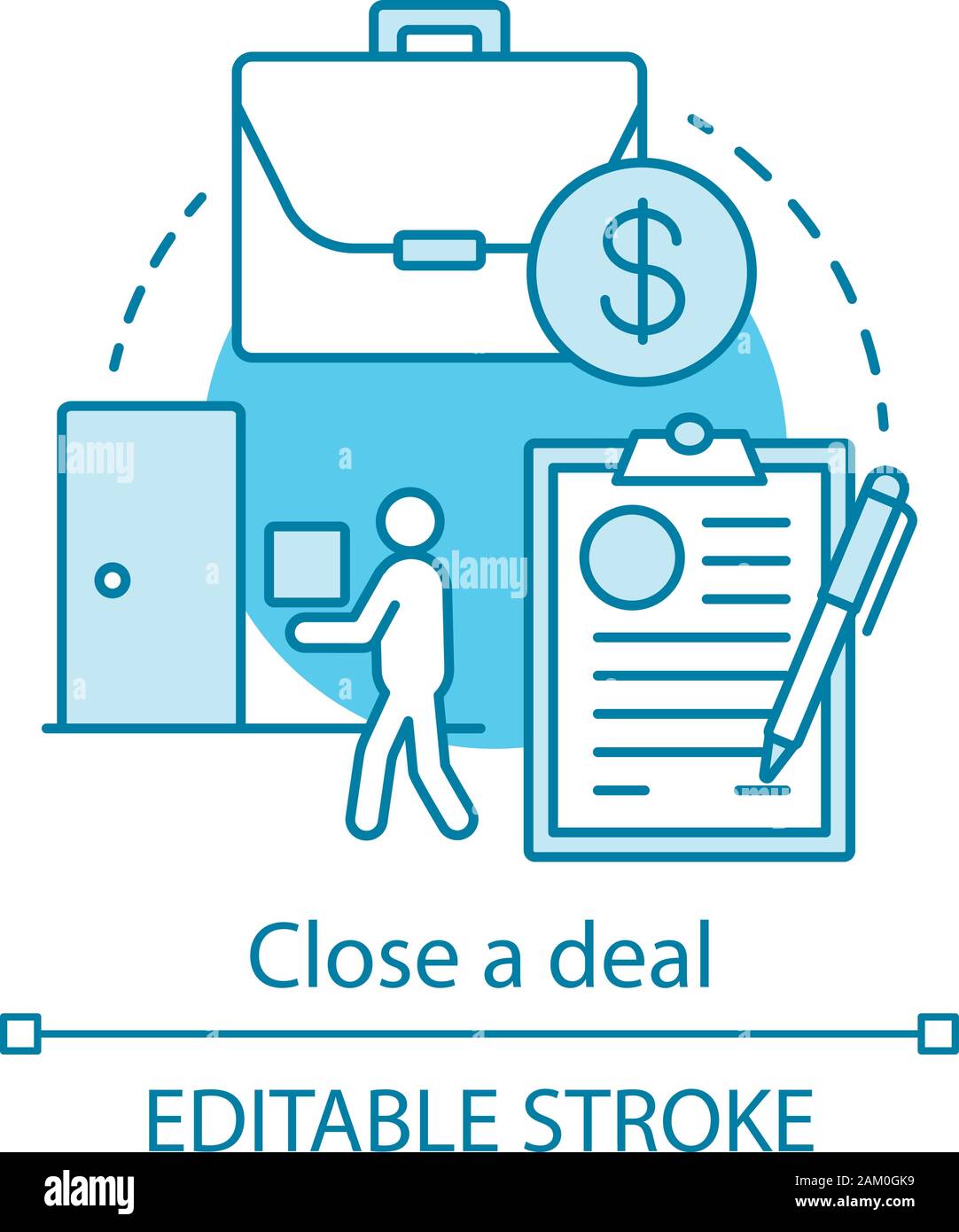 Close a deal concept icon. Transaction making idea thin line ...