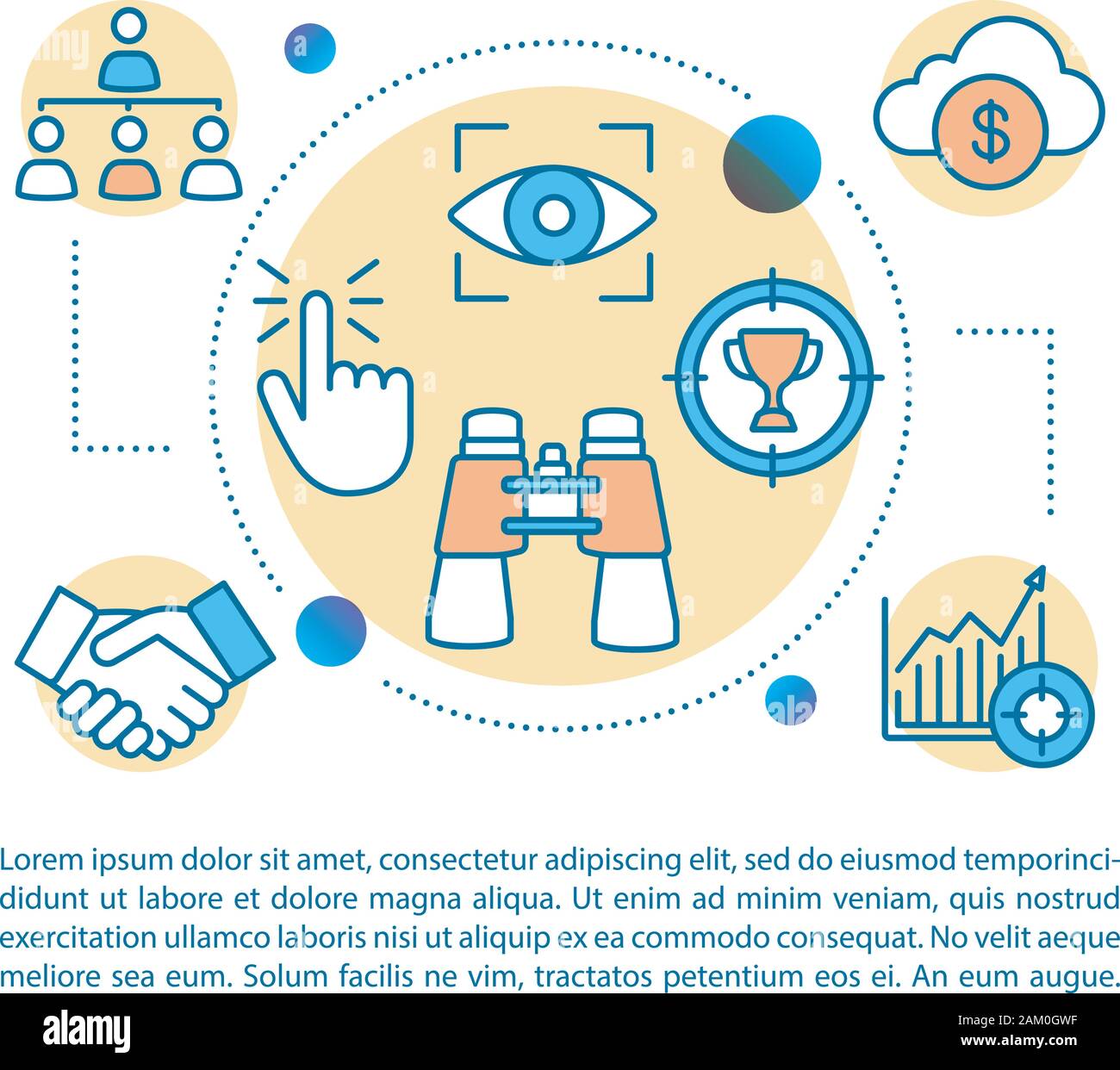 Future vision article page vector template. Business forecast. Brochure ...