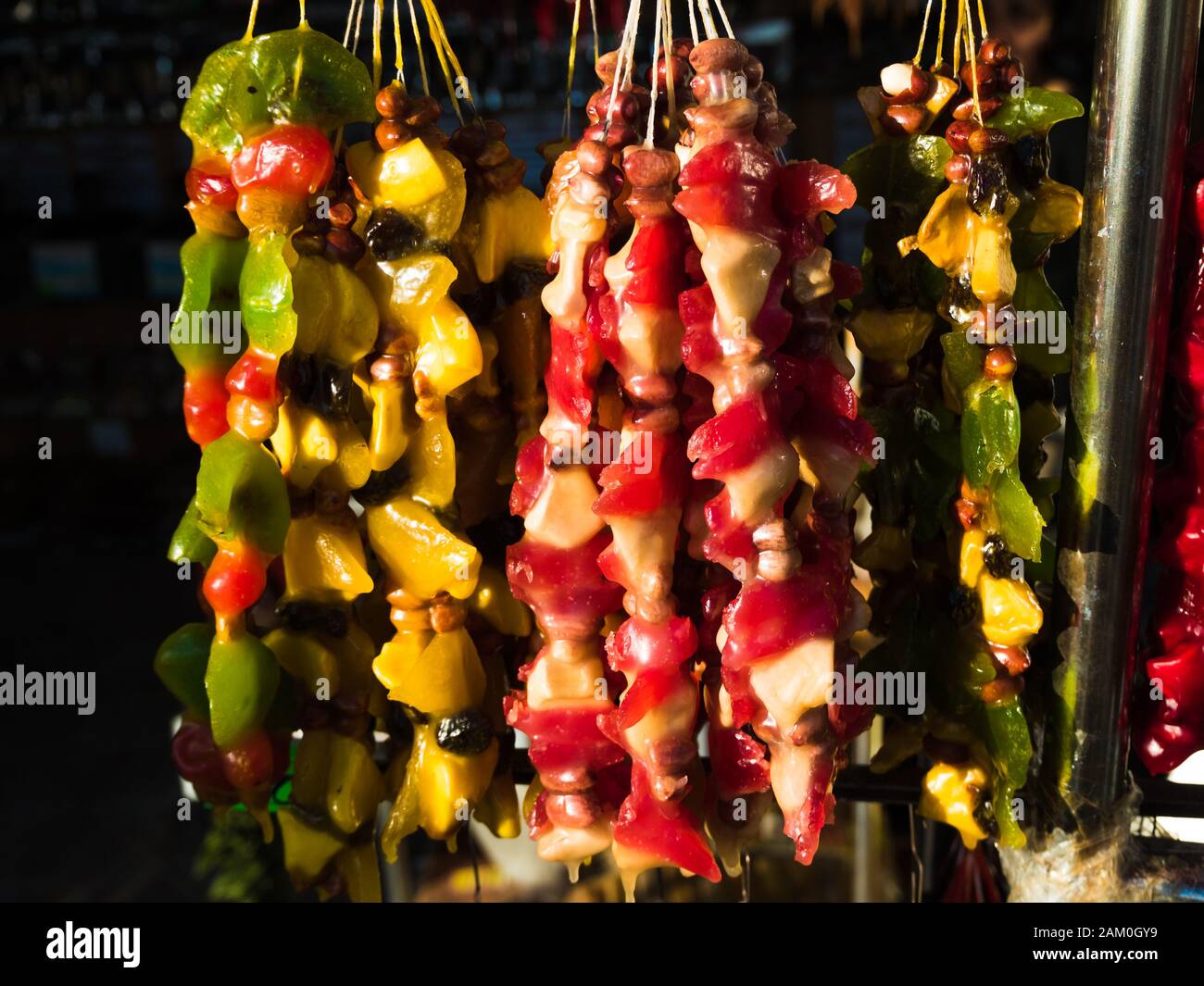 Delicious delicious churchkhela hangs on the counter Russia in Sochi ...