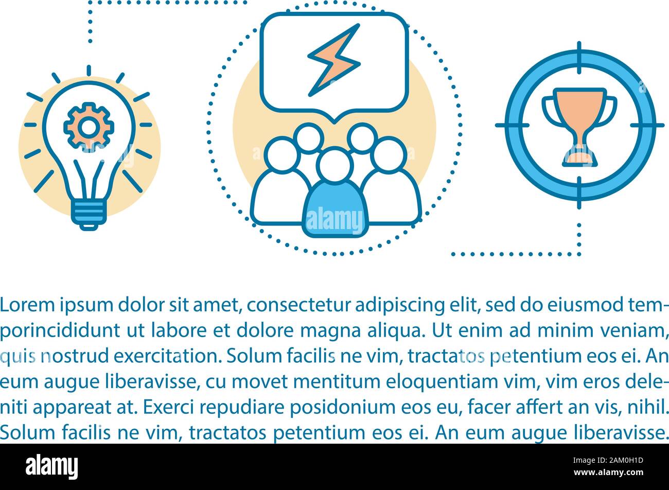 Startup team article page vector template. Successful teamwork ...