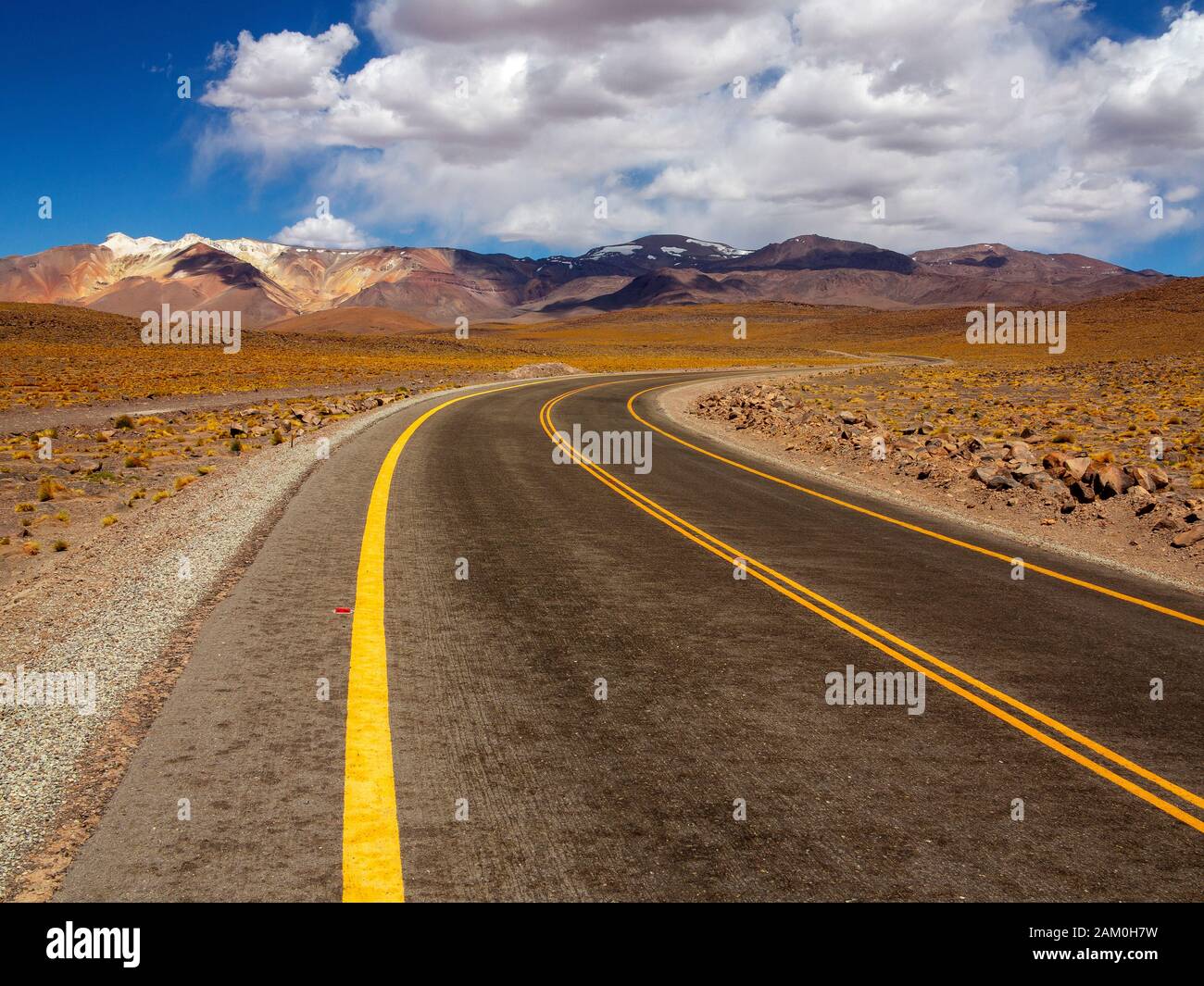 Beautiful landscape on the road Ruta 23 from San Pedro de Atacama to ...