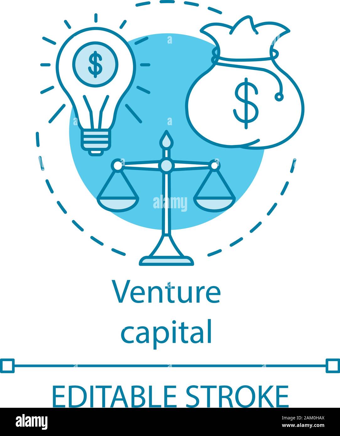 Venture capital concept icon. Startup financing. Private equity ...