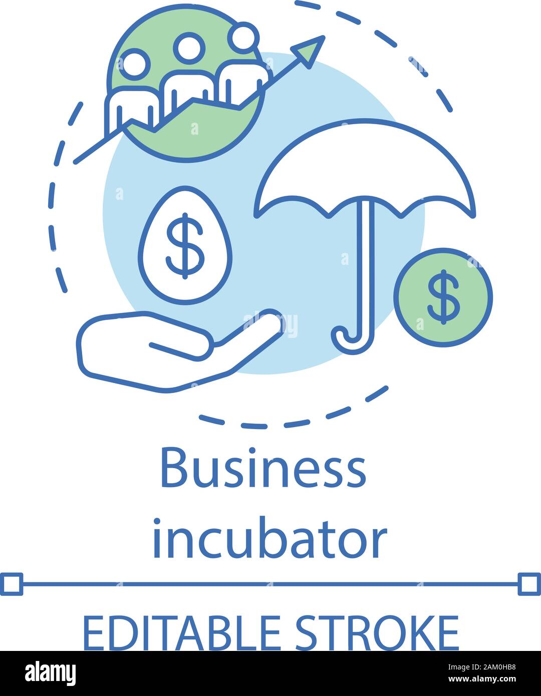 Business incubator concept icon. Help new business program ...