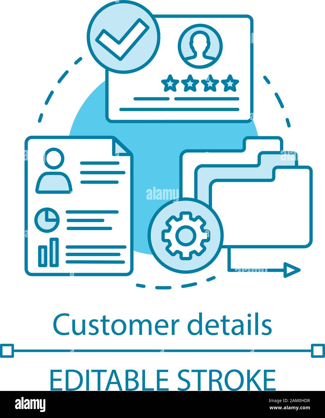 Customer details concept icon. Commercial information idea thin line ...