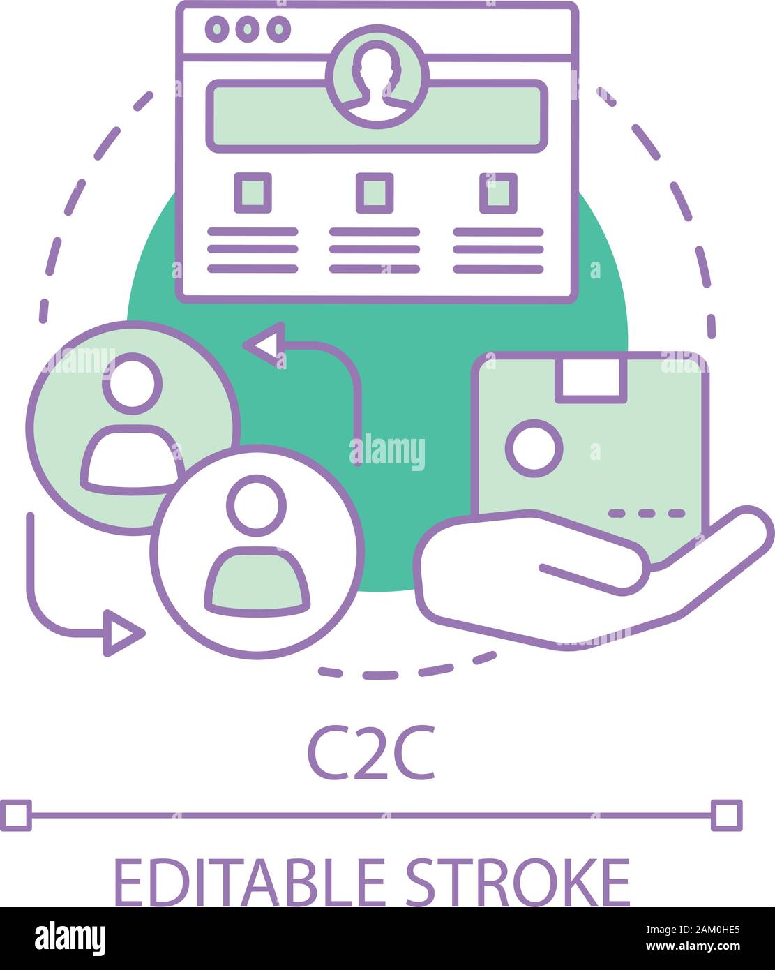C2C concept icon. Commercial relationship idea thin line illustration ...